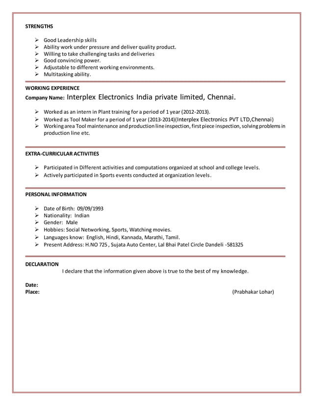 prabhakar lohar resume | PDF