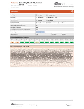 BSCI Audit Report 佛山市顺德区凯杰斯服装有限公司 | PDF