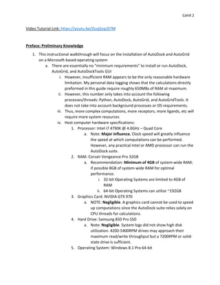 AutoDock, AutoGrid, AutoDockTools (GUI), and Open Babel Tutorial | PDF