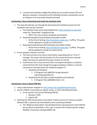 AutoDock, AutoGrid, AutoDockTools (GUI), and Open Babel Tutorial | PDF