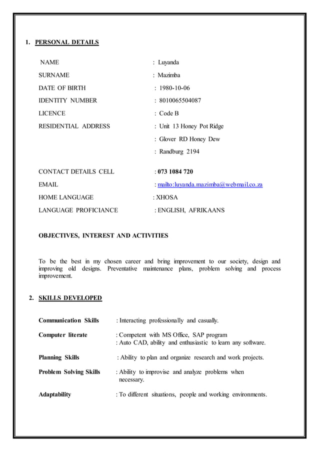 Mr L Mazimba CV | PDF