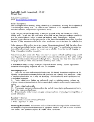 Syllabus English 121 | DOCX