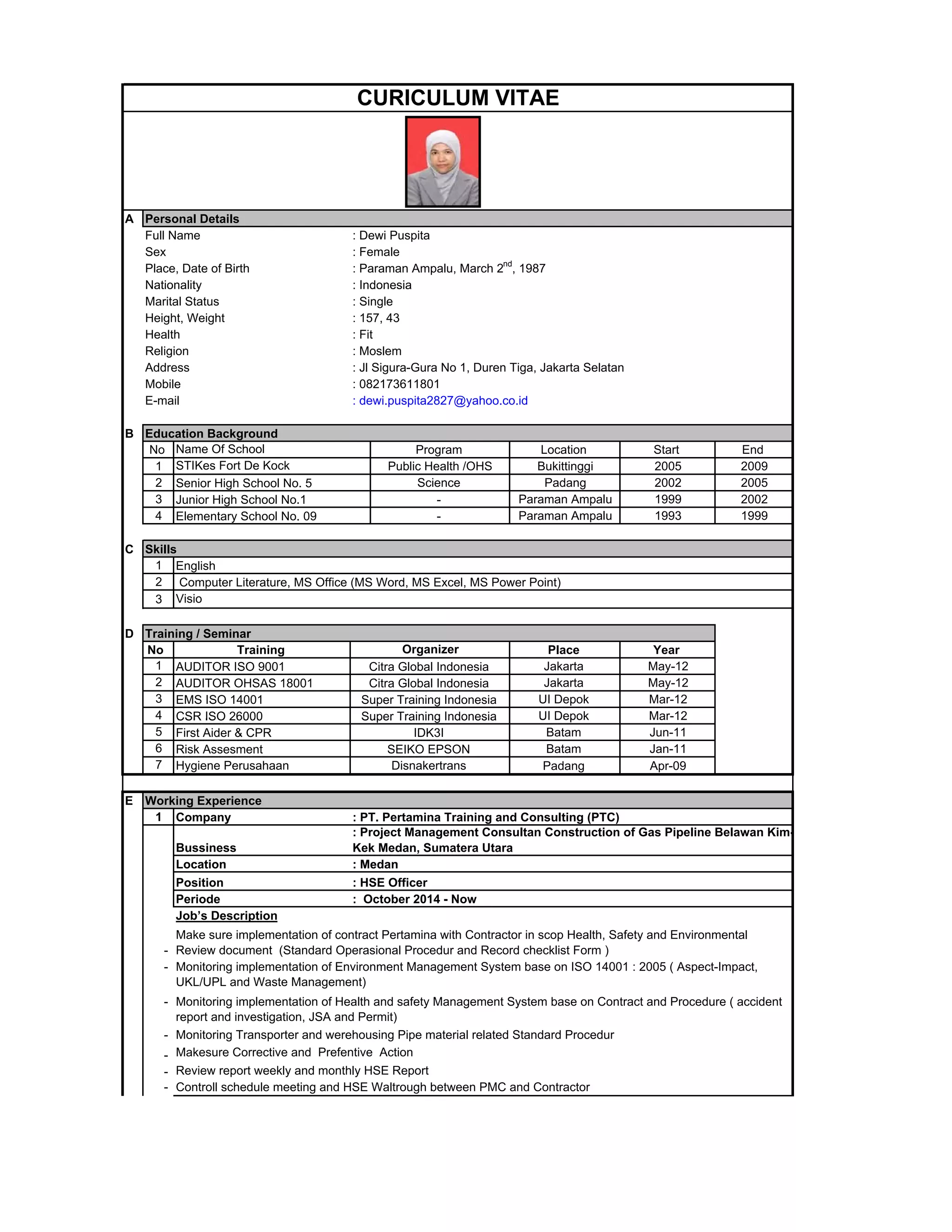 Dewi Puspita CV | PDF