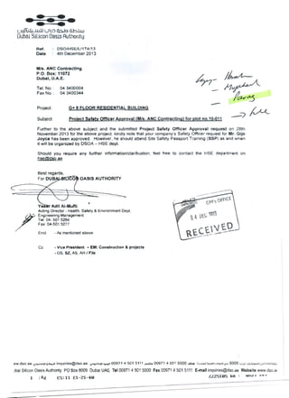 Project Safety Officer Approval Letter | PDF