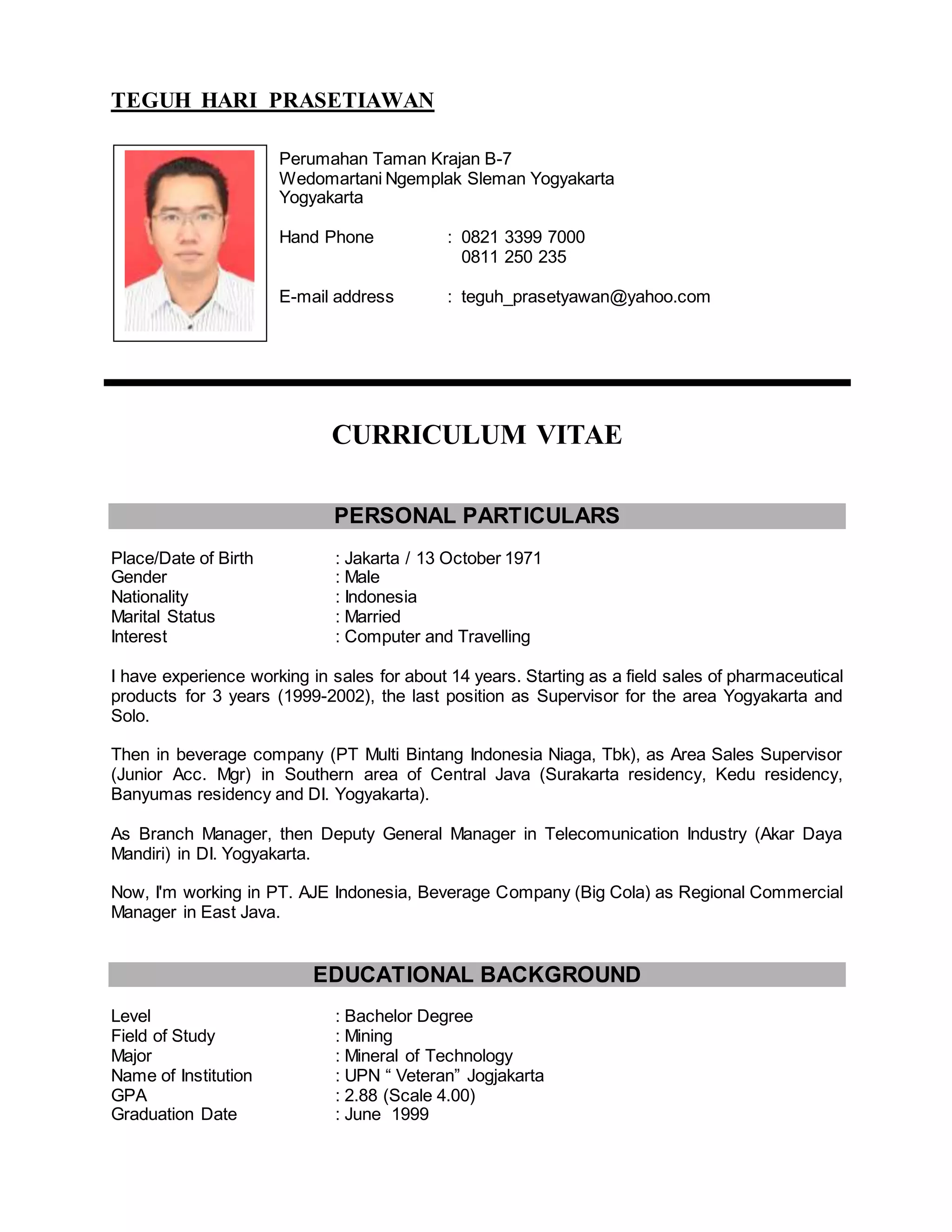 Resume_Teguh | PDF