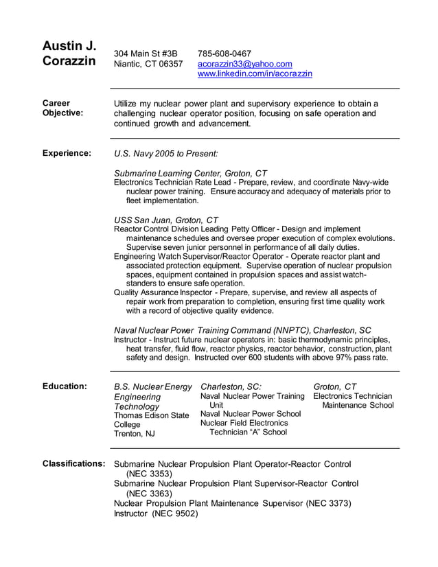 AJC-Resume-Power Plant | PDF