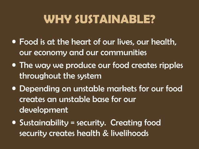 SUSTAINABLE FOOD SYSTEMS | PPT | Agriculture | Industries