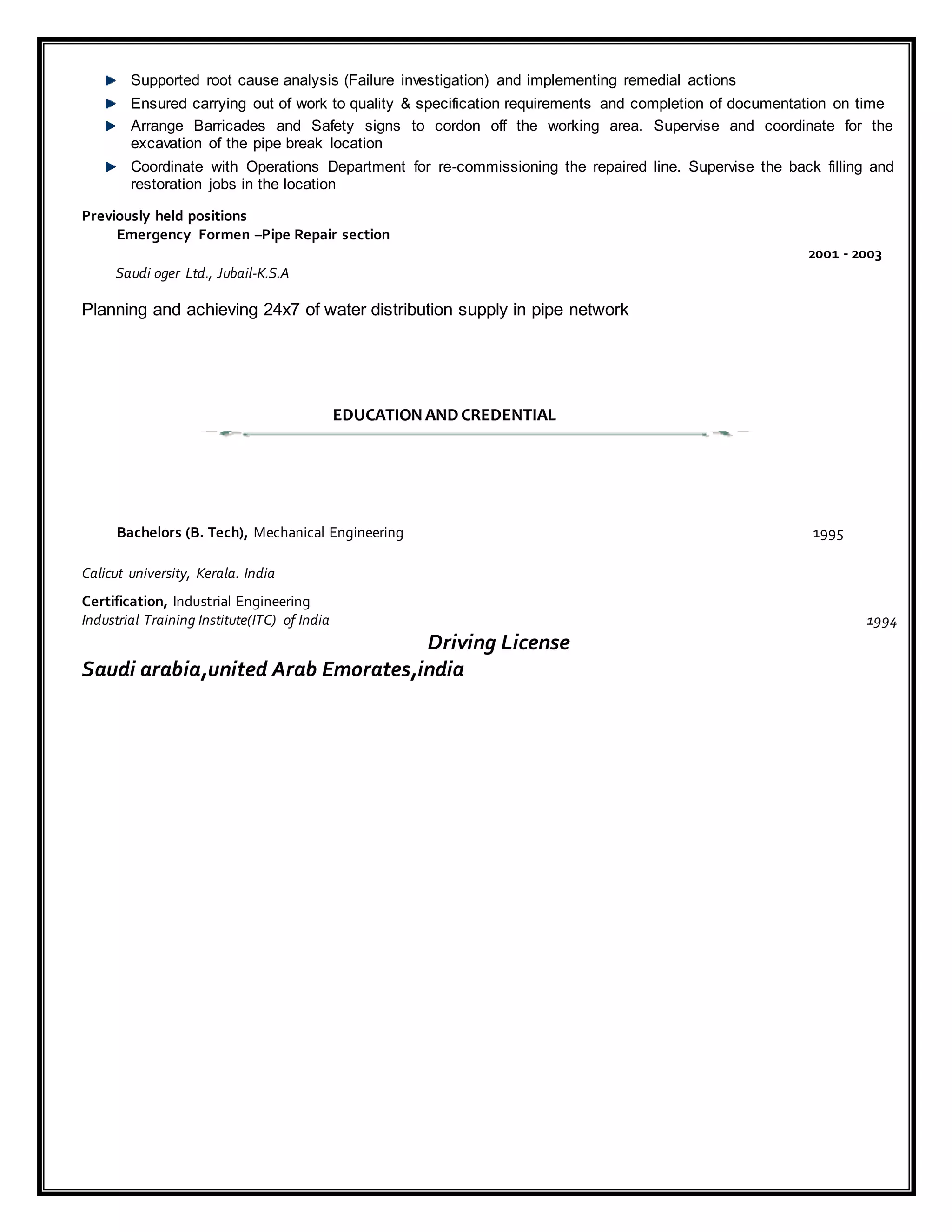 Resume - Zonal Manager | DOCX