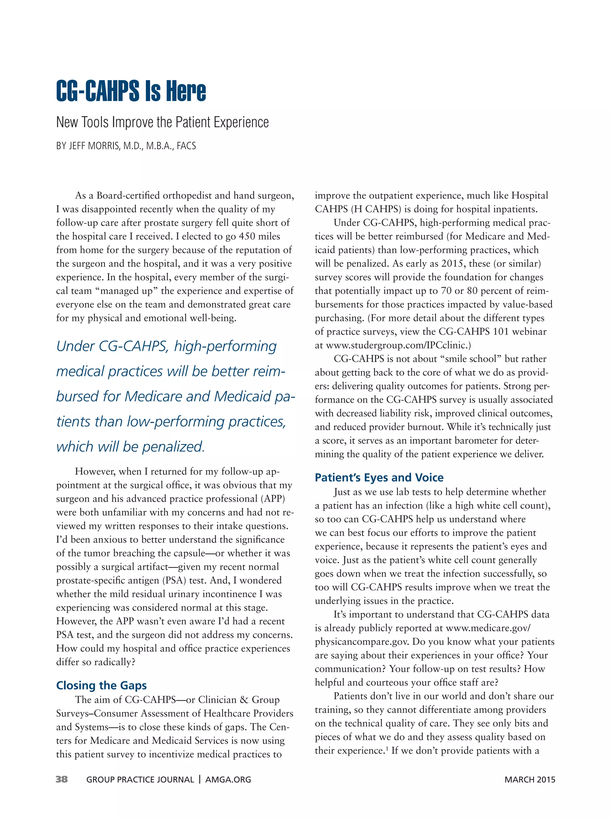 3-15 AMGA Morris CG CAHPS | PDF