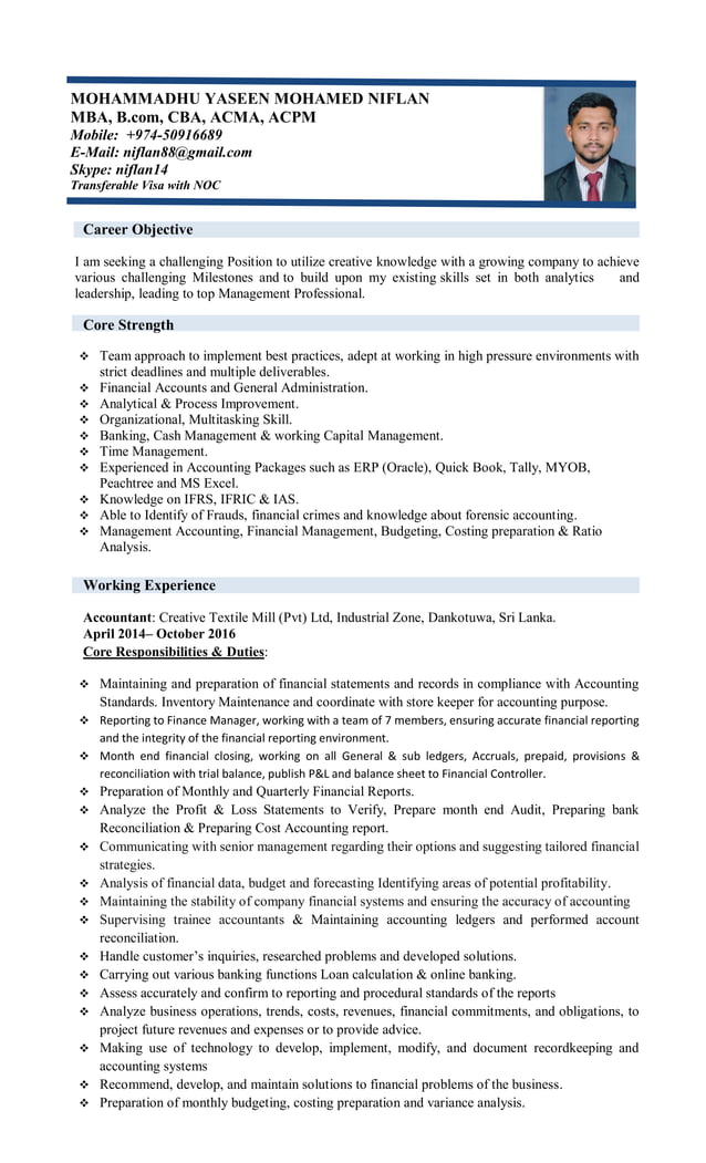 Niflan Mohamed CV (2) | PDF | Business Administration | Business