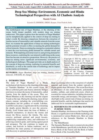 Deep Sea Mining Environment, Economic and Hindu Technological Perspectives with AI Chatbots ...