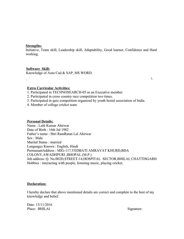 LALIT CV | PDF
