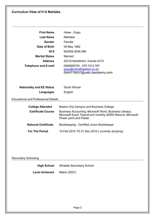 CURRICULUM VITAE | DOC | Business | Business and Finance