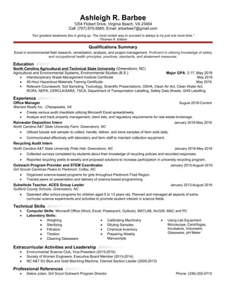 Ashleigh Barbee Resume IN PROGRESS | PDF
