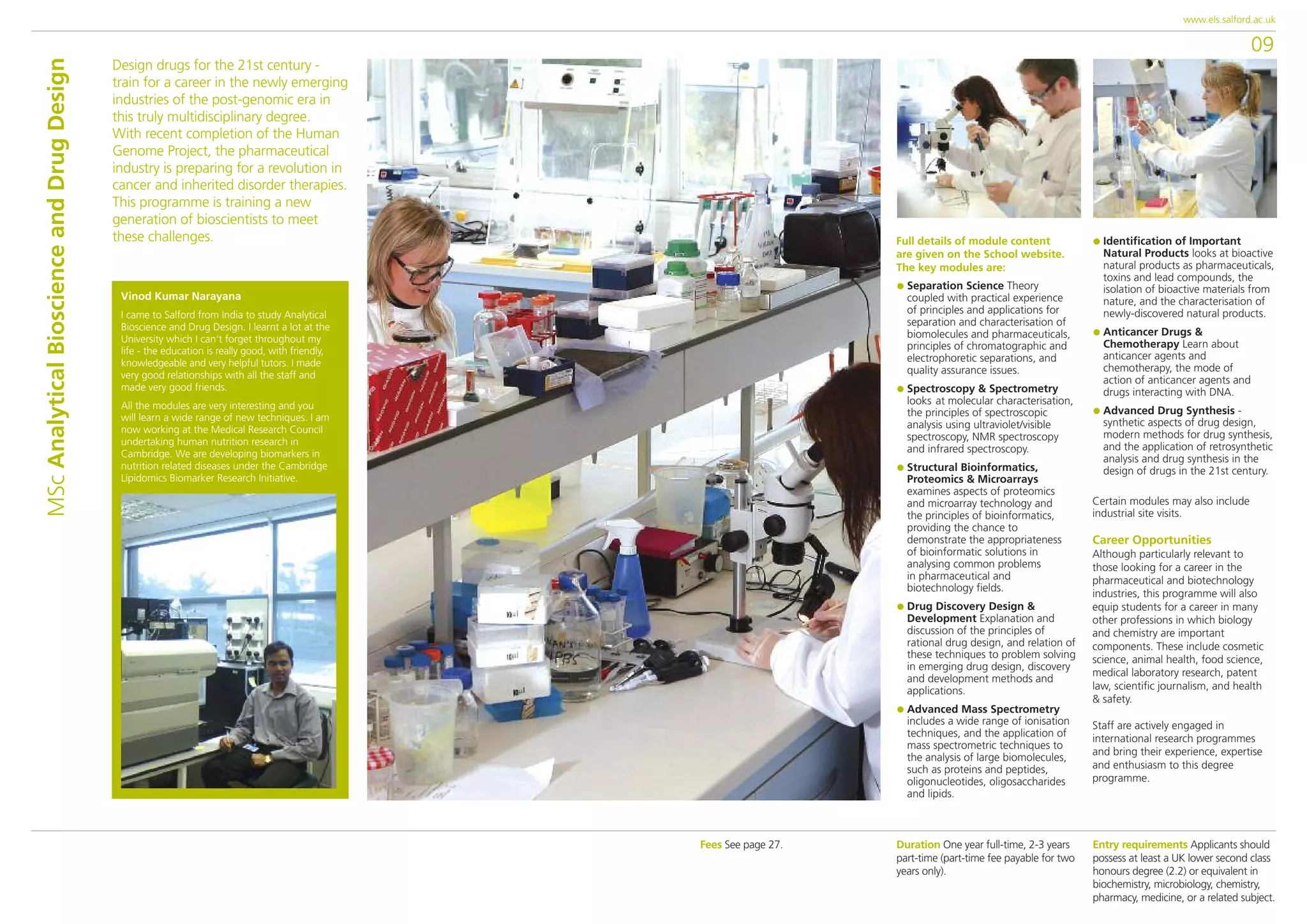 Salford-MSc Analytical Bioscience & Drug Design | PDF
