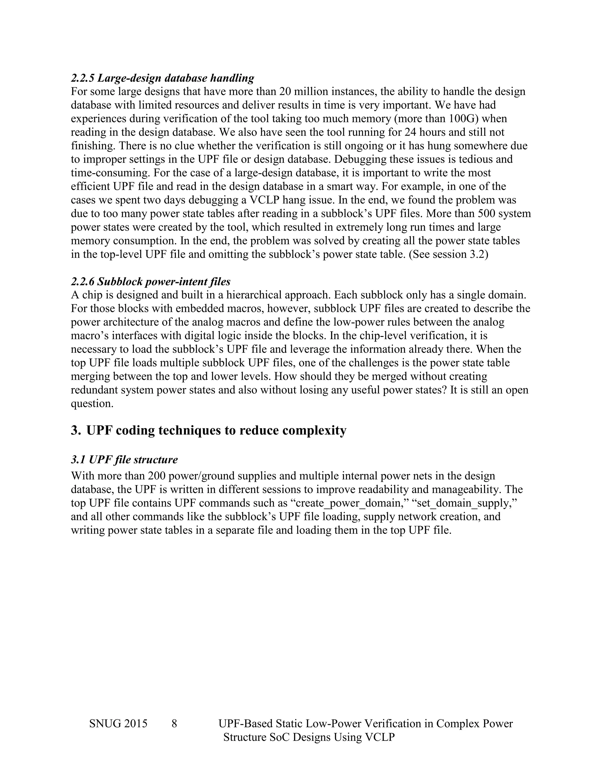 Upf Based Static Low Power Verification In Complex Power Structure Soc Design Using Vclp Pdf