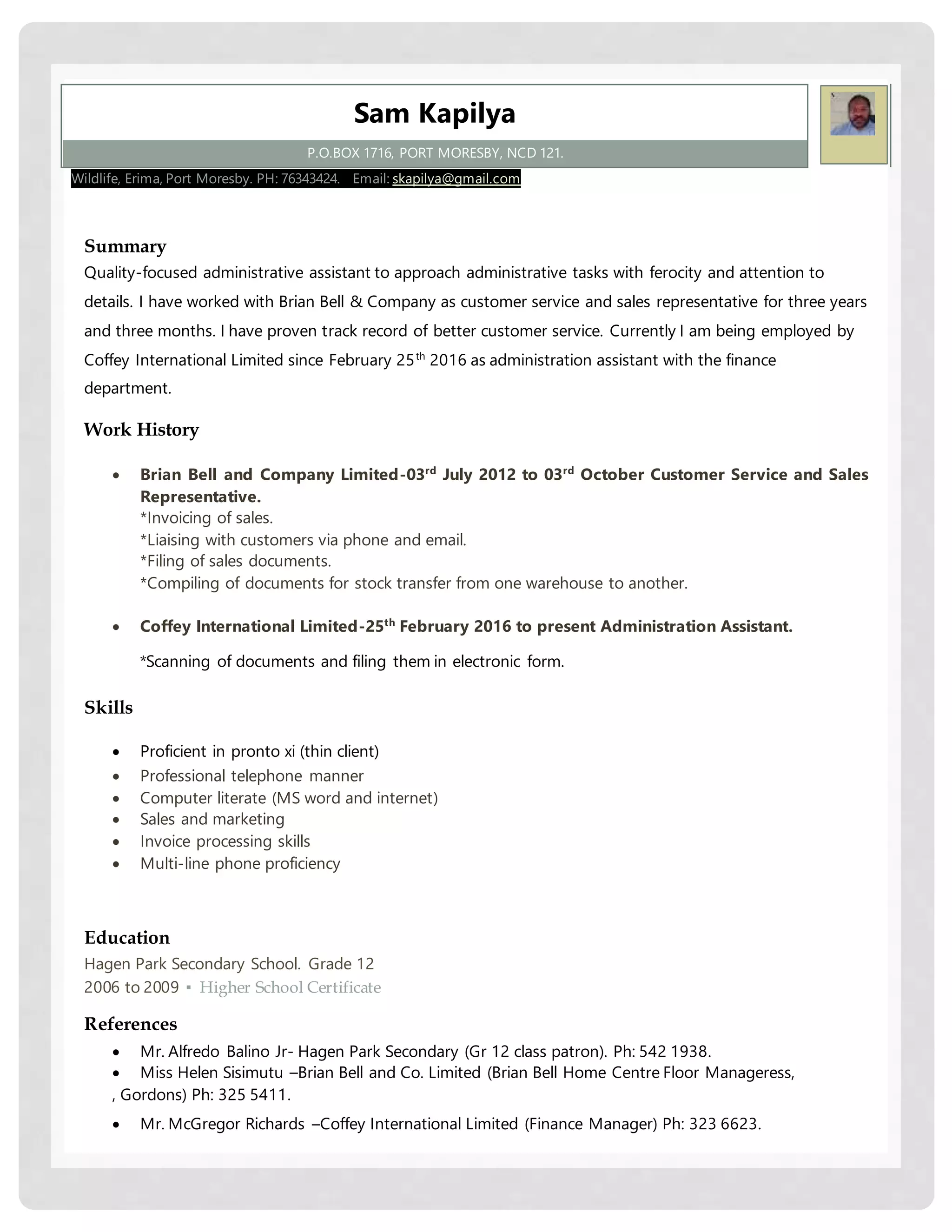 SAM KAPILYA. CV | PDF