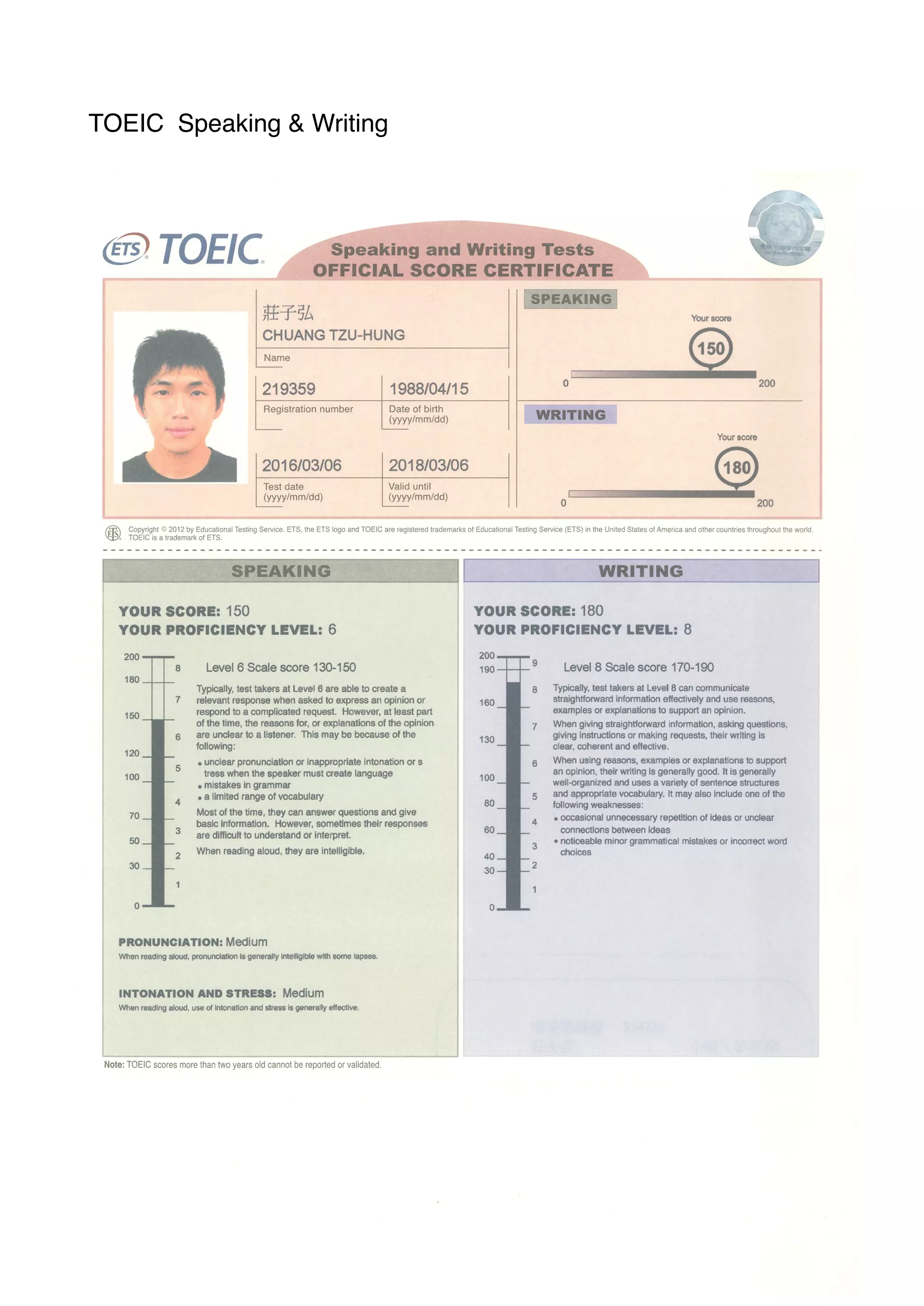 Certification & TOEIC score | PDF