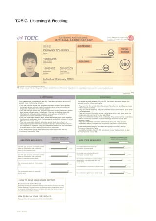 Certification & TOEIC score | PDF