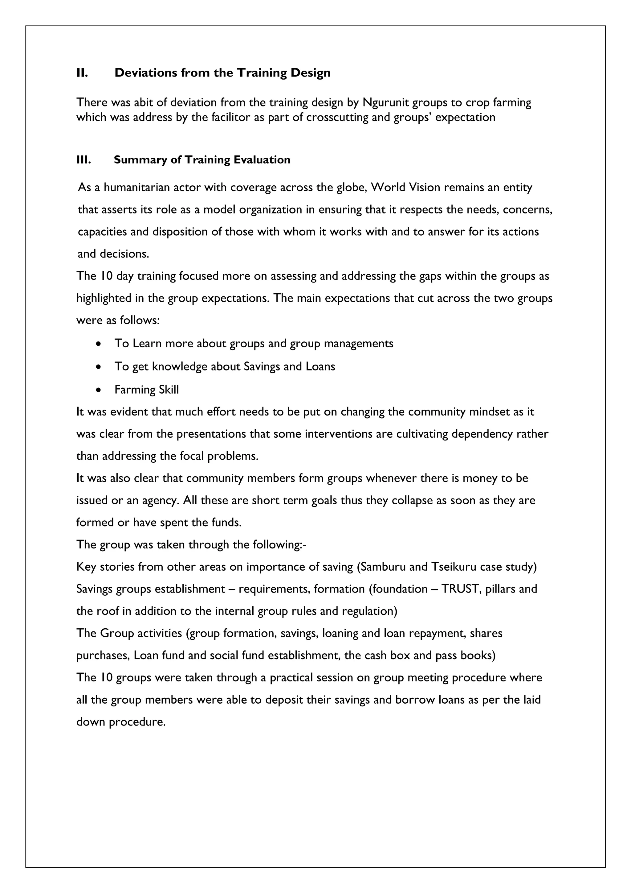 LAISAMIS VSLA REPORT | PDF