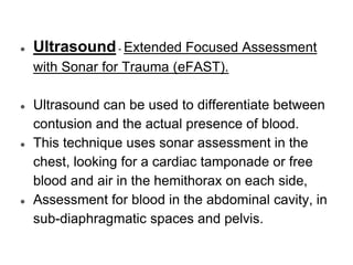 Investigations for Chest trauma | PPT