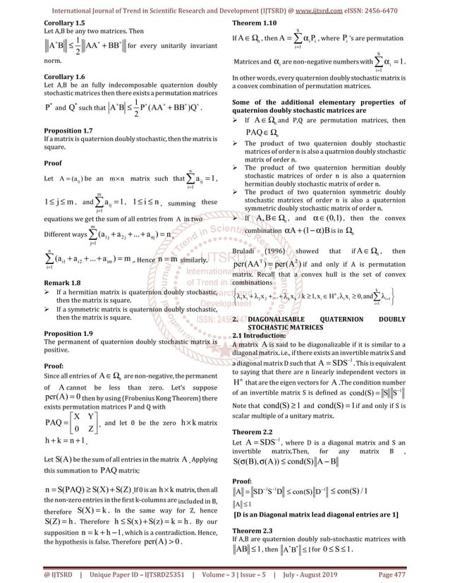 On Fully Indecomposable Quaternion Doubly Stochastic Matrices Pdf