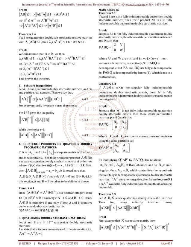 On Fully Indecomposable Quaternion Doubly Stochastic Matrices | PDF On Fully Indecomposable Quaternion Doubly Stochastic Matrices | PDF