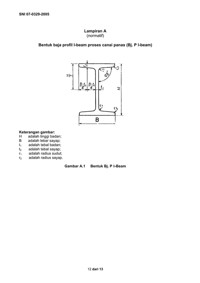 7.sni 07 0329-2005 baja profil i-beam proses canai panas | PDF