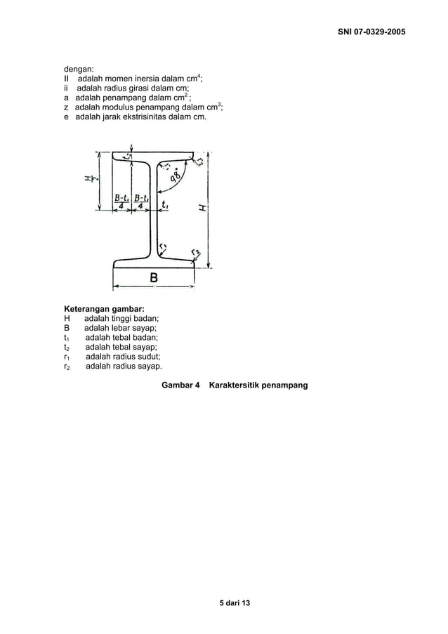 7.sni 07 0329-2005 baja profil i-beam proses canai panas | PDF