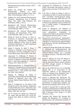 Studies of Helicteres Isoras Antioxidant and Antidiabetic Activity ...