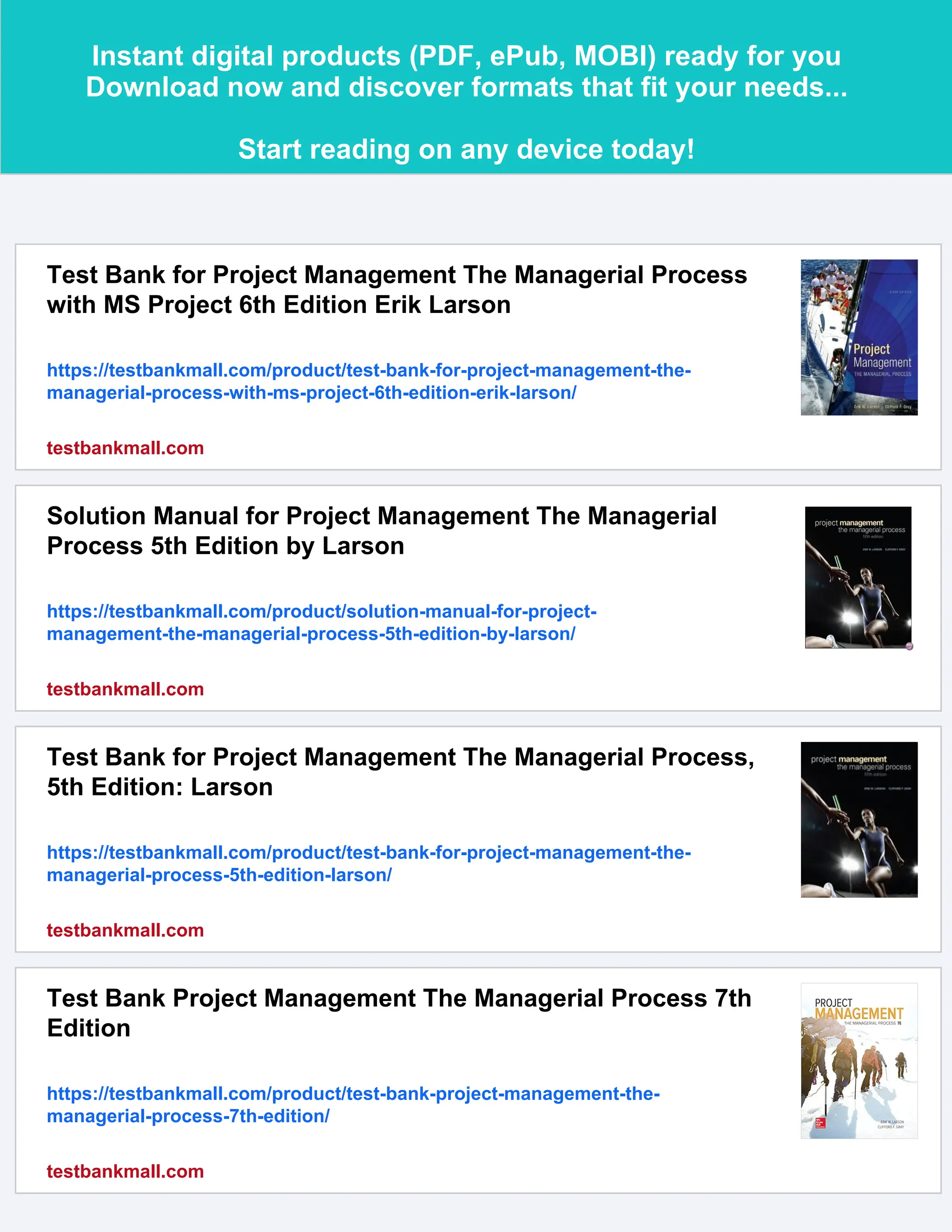 Project Management The Managerial Process Larson 6th Edition Solutions ...