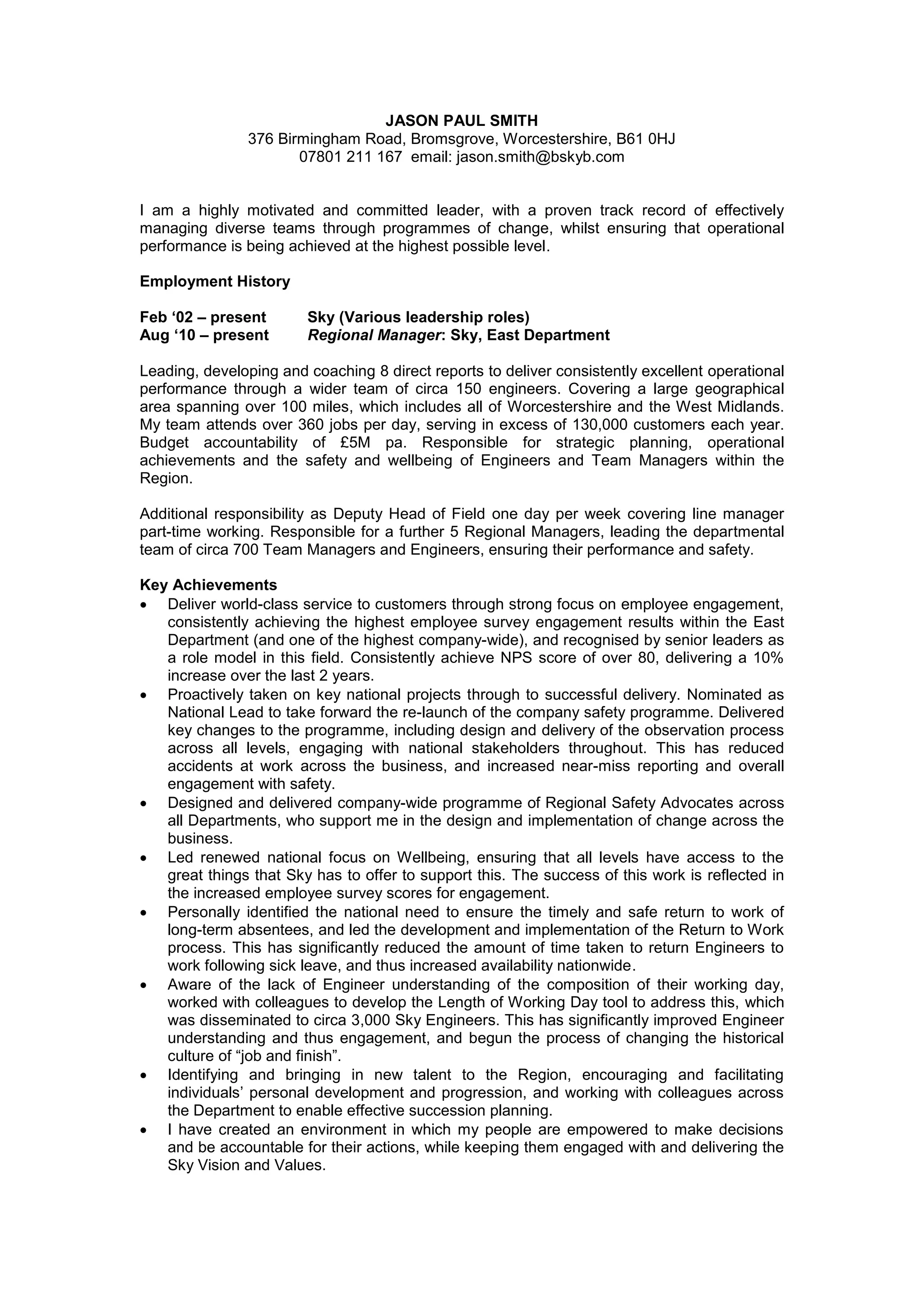 Jason Smith CV July 2016 New | PDF