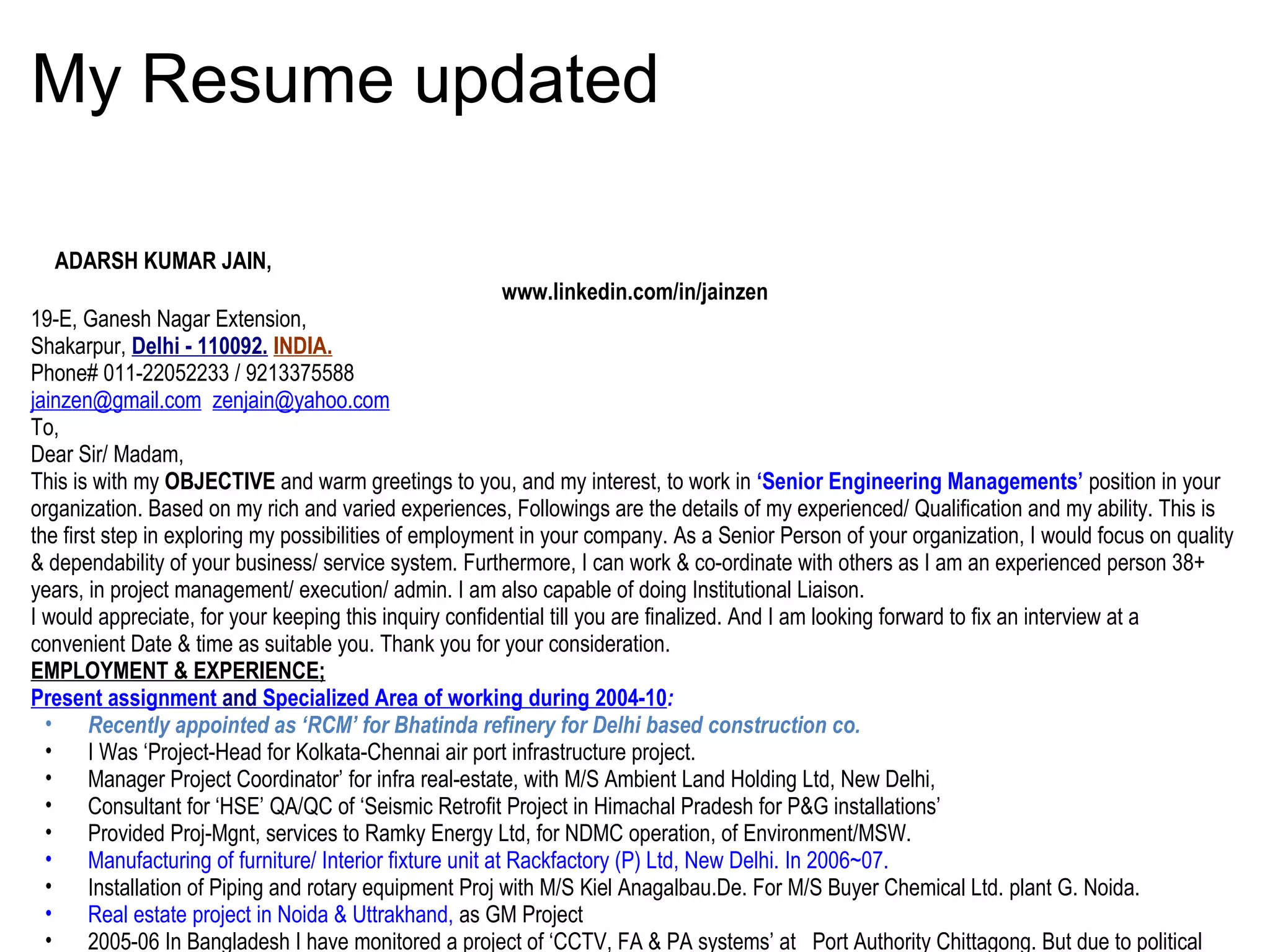 Senior Manager | PPT