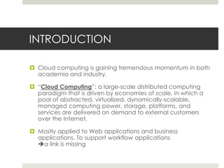Opportunities and Challenges for Running Scientific Workflows on the Cloud | PPTX
