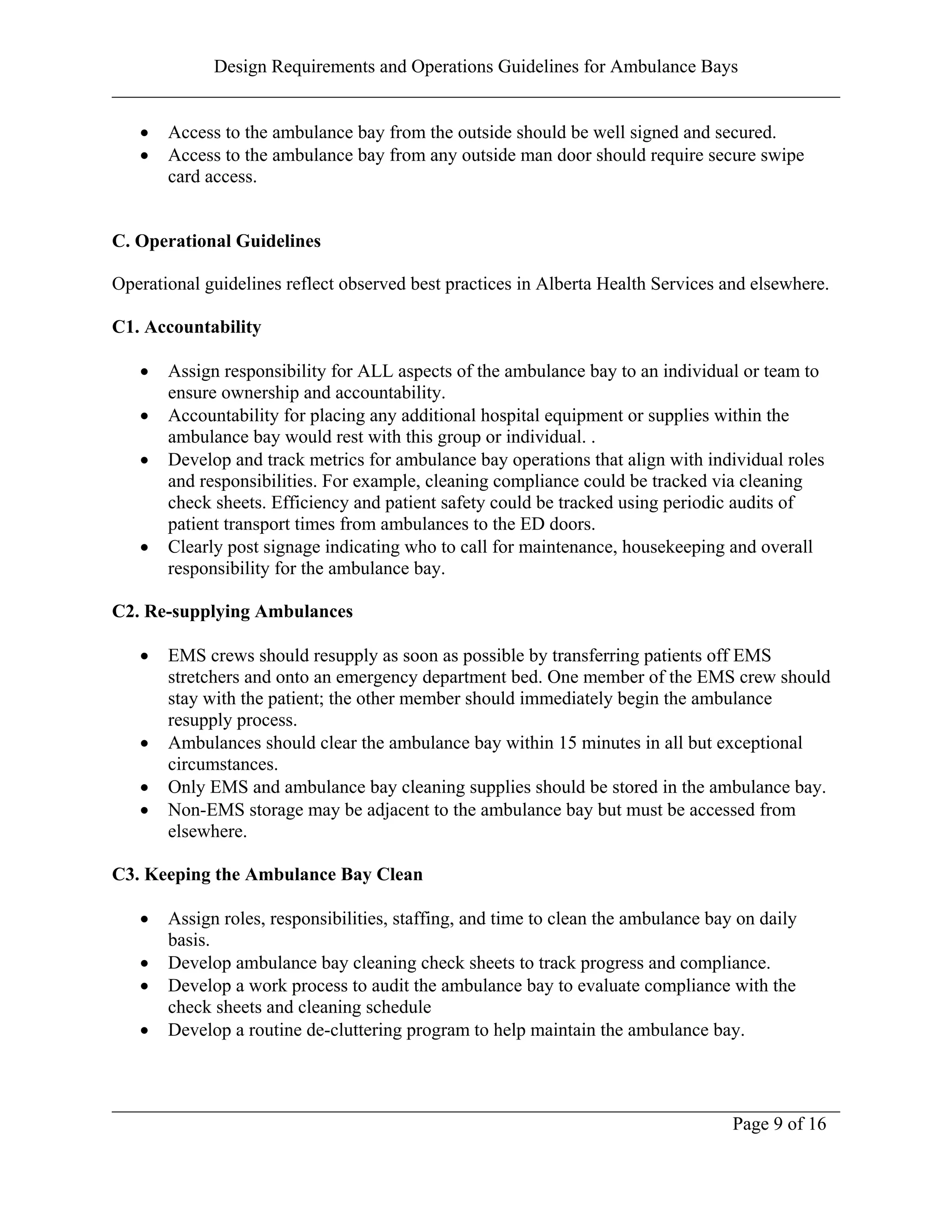 Hospital Ambulance Bay Design | PDF