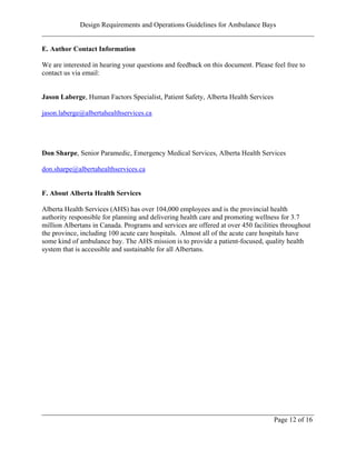 Hospital Ambulance Bay Design | PDF