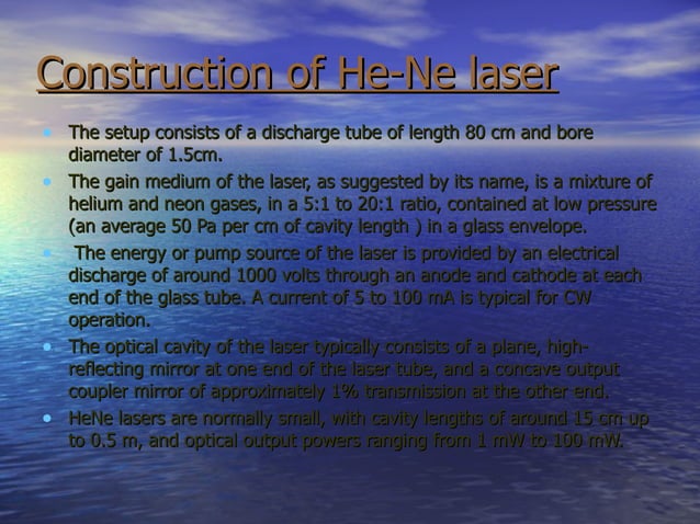 helium-neon laser | PPT | Chemistry | Science