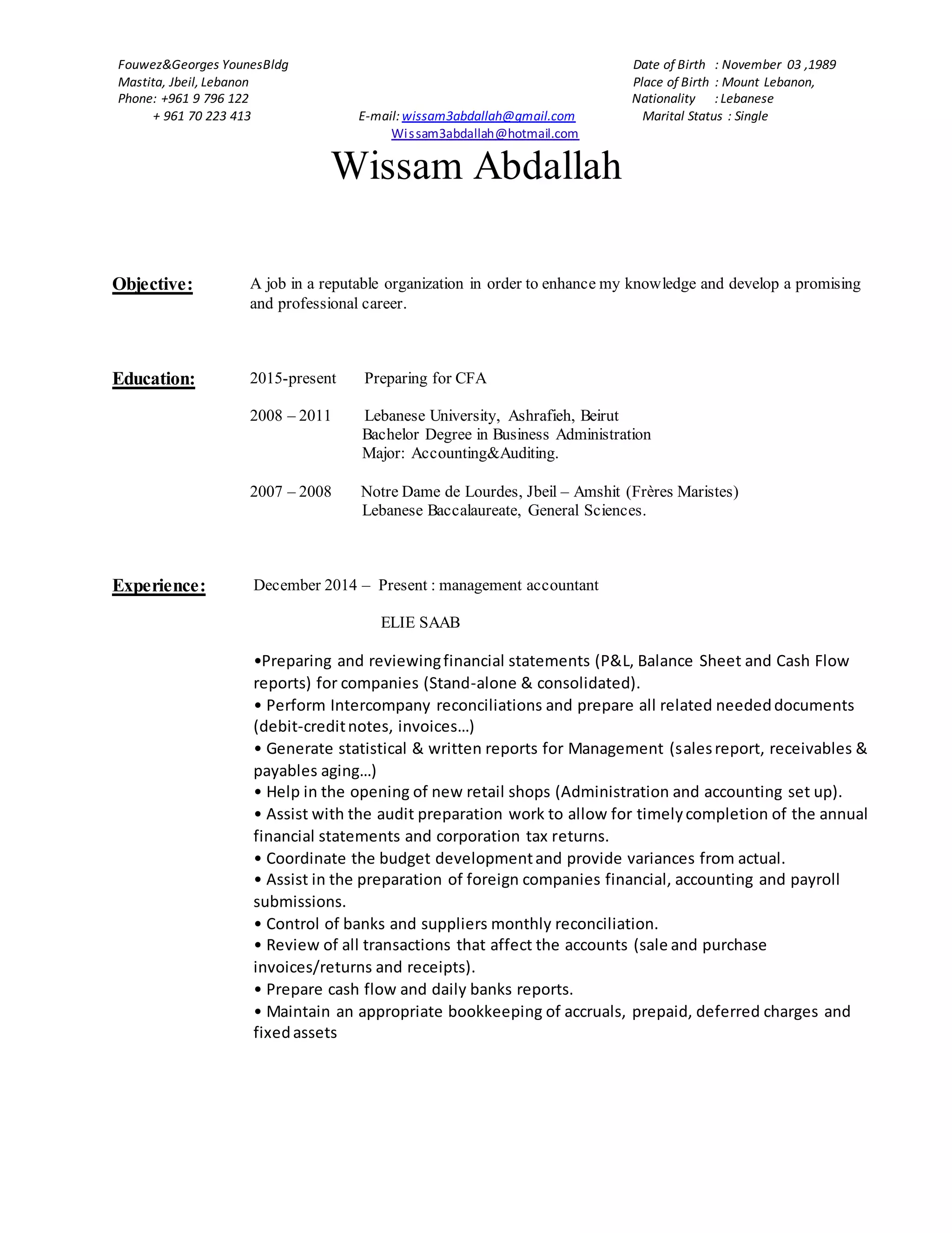 CV Wissam abdallah | DOCX