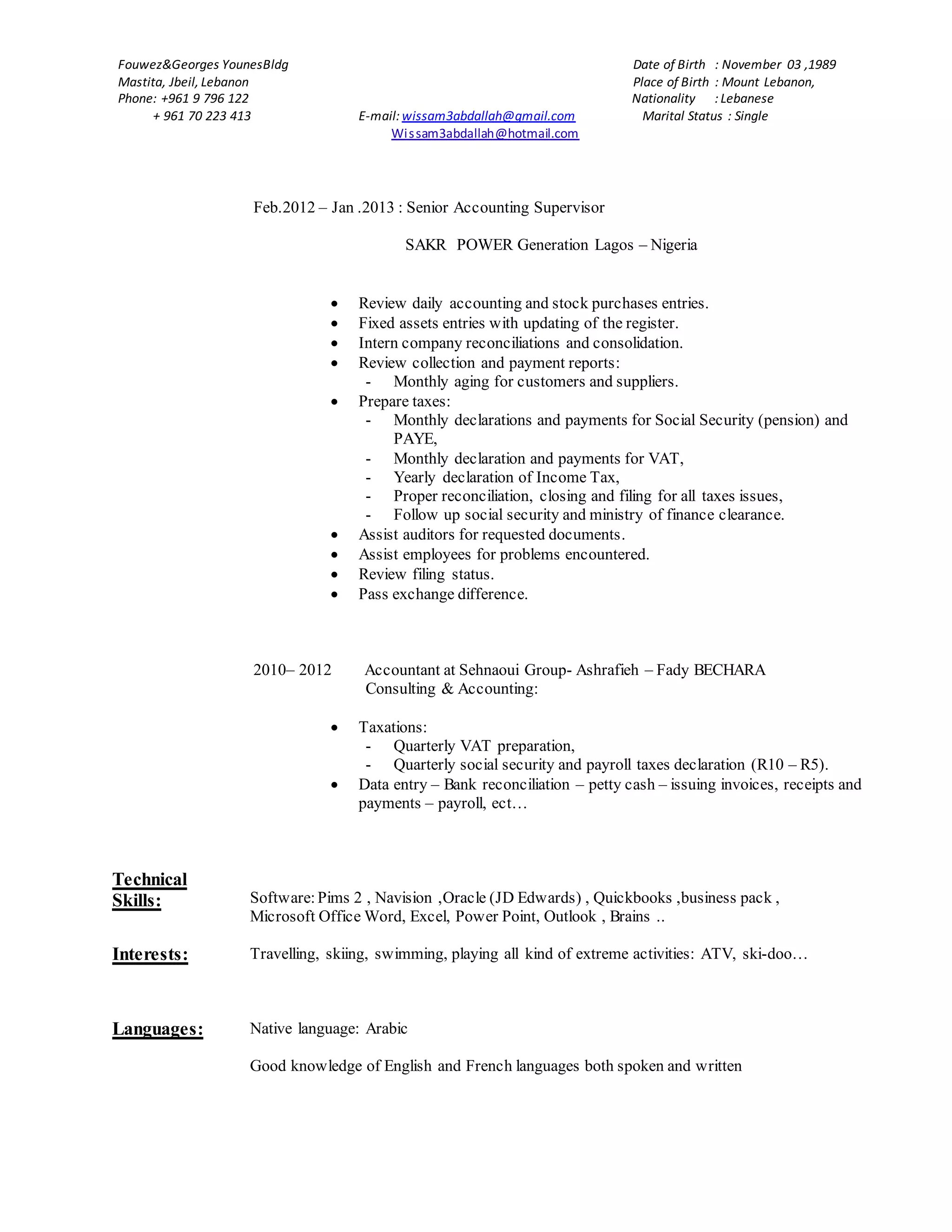 CV Wissam abdallah | DOCX