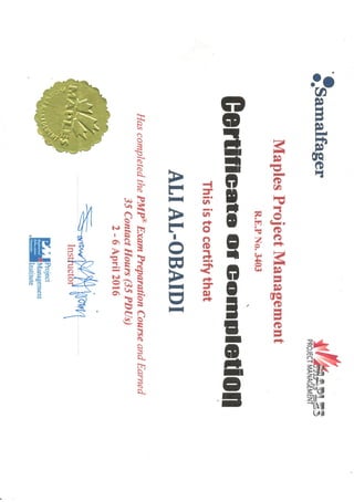 Ali Alobaidi Certificates | PDF