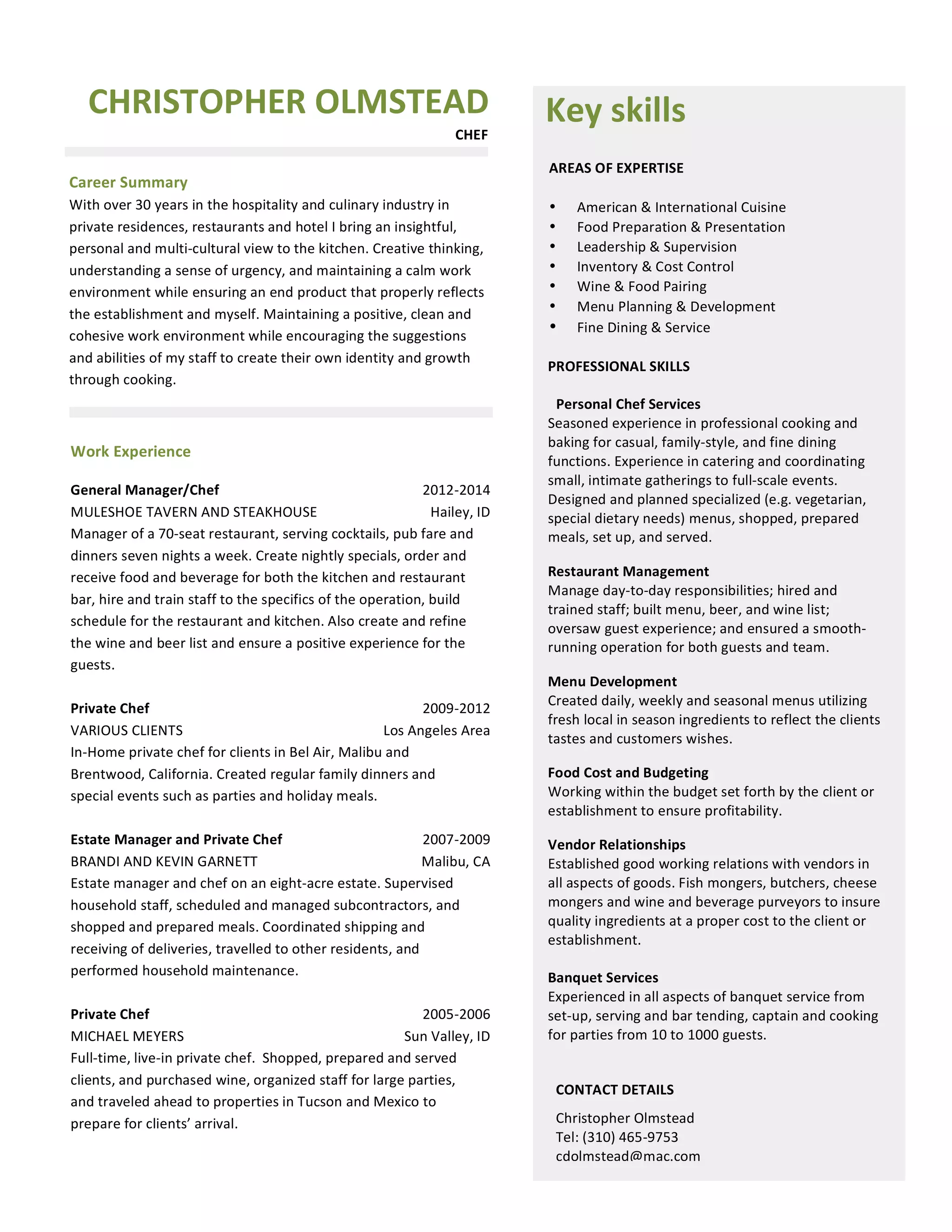 Christopher Olmstead_Resume 6_2014 | PDF