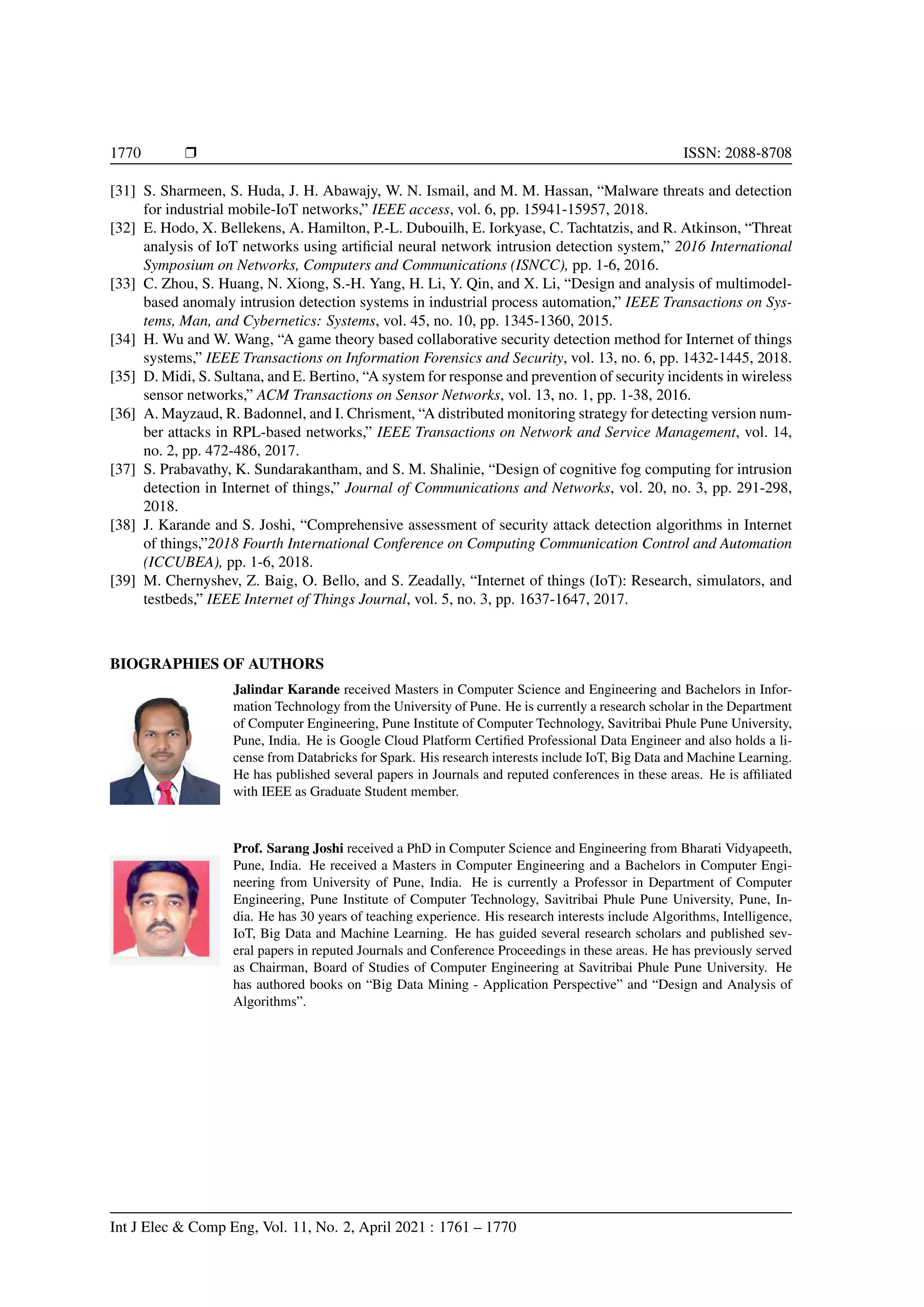 Deda An Algorithm For Early Detection Of Topology Attacks In The Internet Of Things Pdf