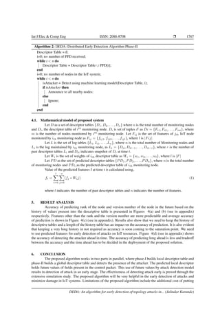 DEDA: An algorithm for early detection of topology attacks in the ...