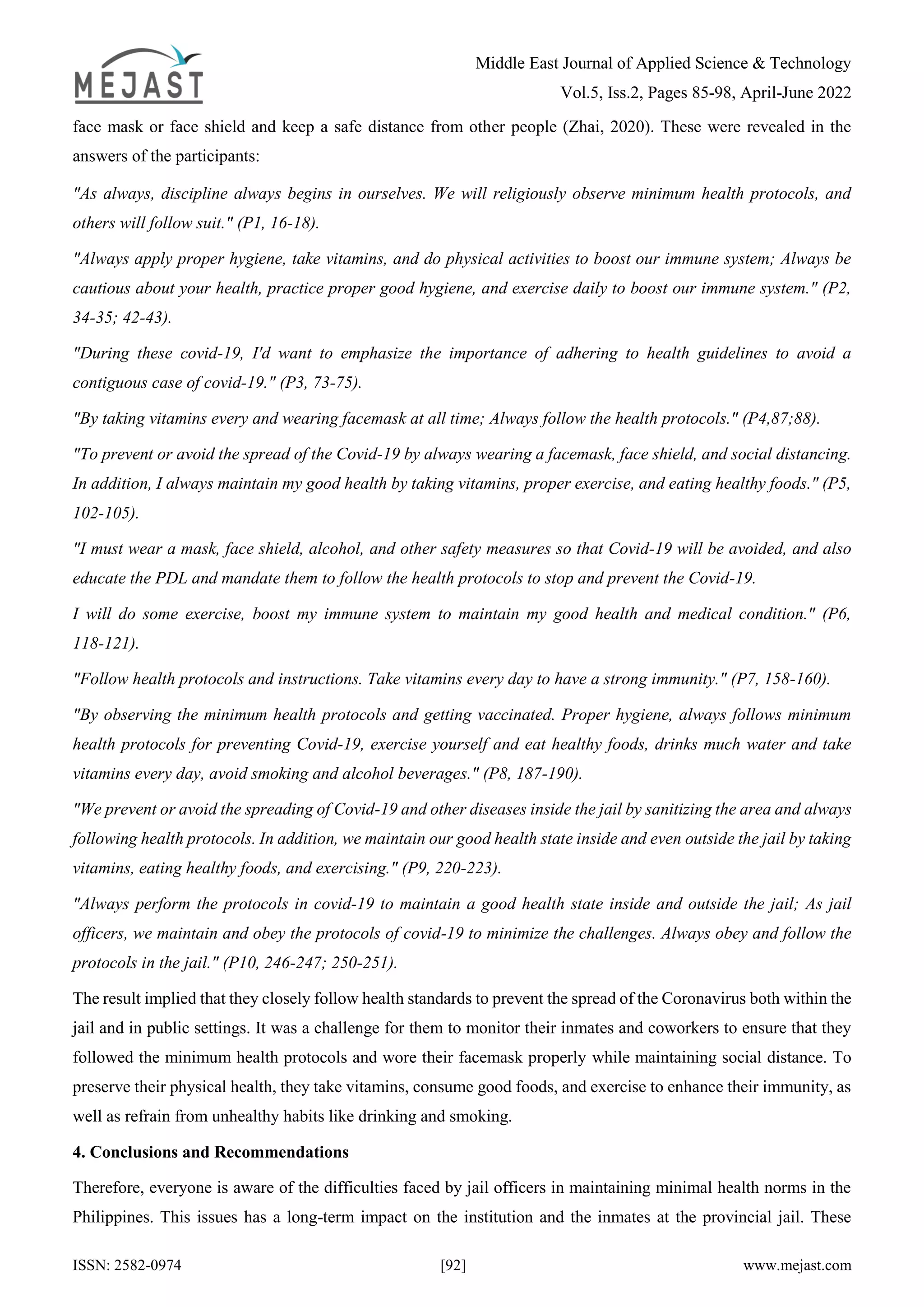 Challenges Encountered by the Jail Officers in Enforcing the Minimum ...