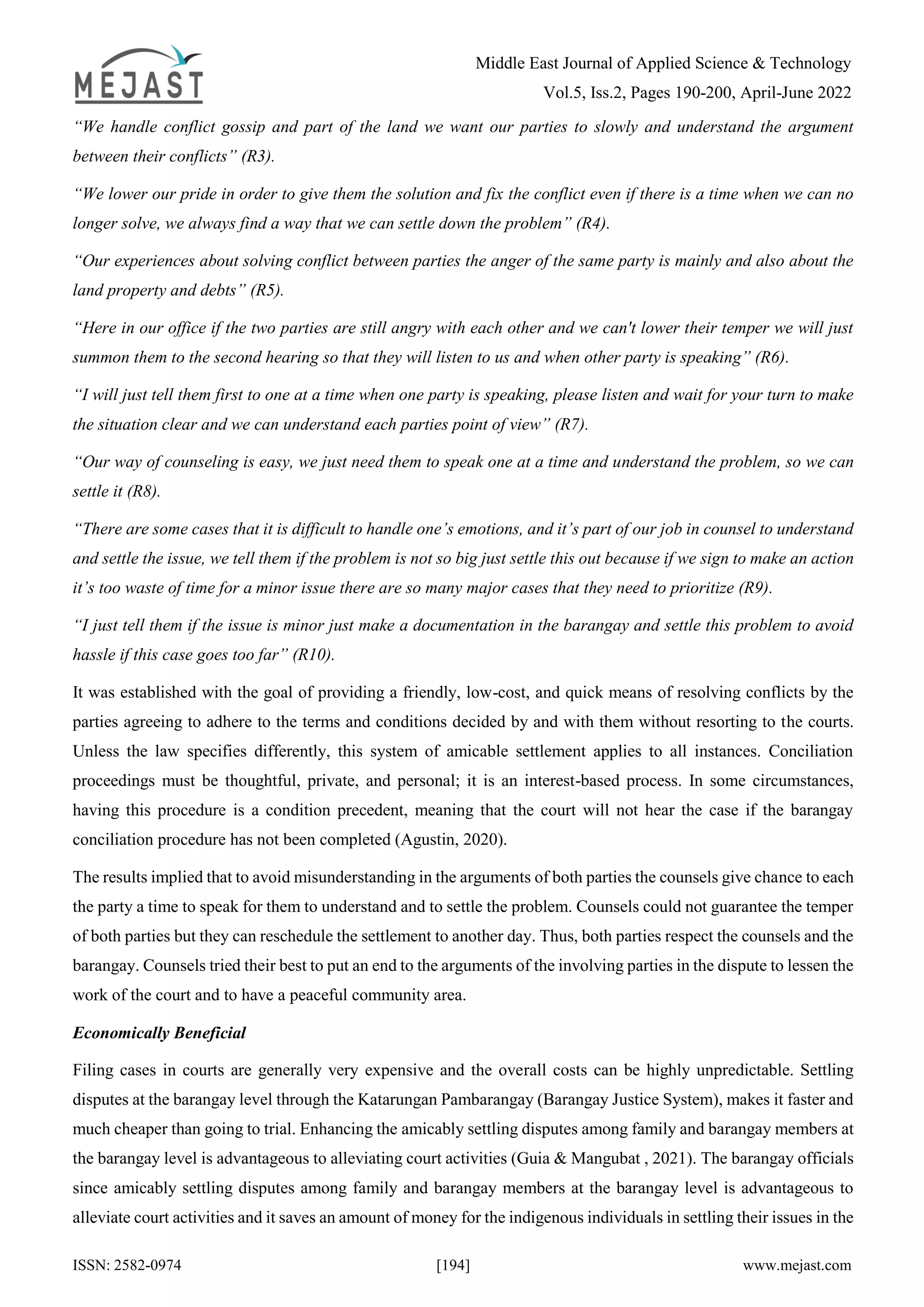 The Tales of Barangay Officials in Resolving Community Disputes | PDF