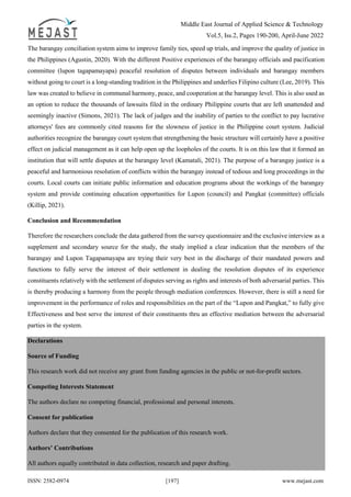 The Tales of Barangay Officials in Resolving Community Disputes | PDF