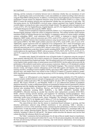 Efficient cross-lingual plagiarism detection using bidirectional and auto-regressive ...