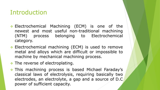 Electrochemical Machining | PPTX | Chemistry | Science
