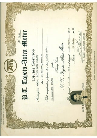 TOYOTA Train Certificate | PDF