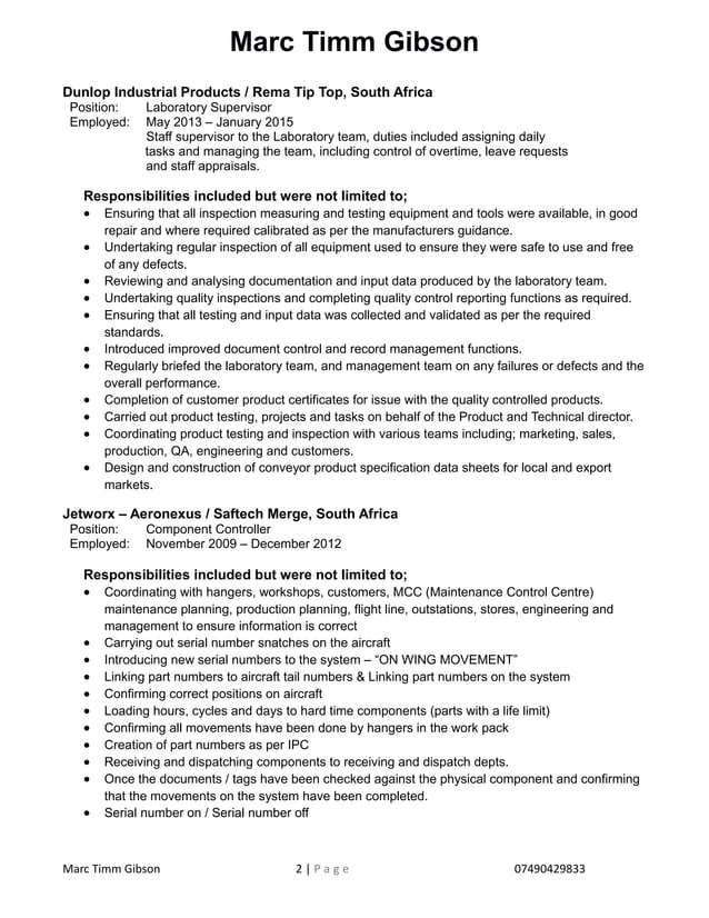 CV Marc Gibson | PDF